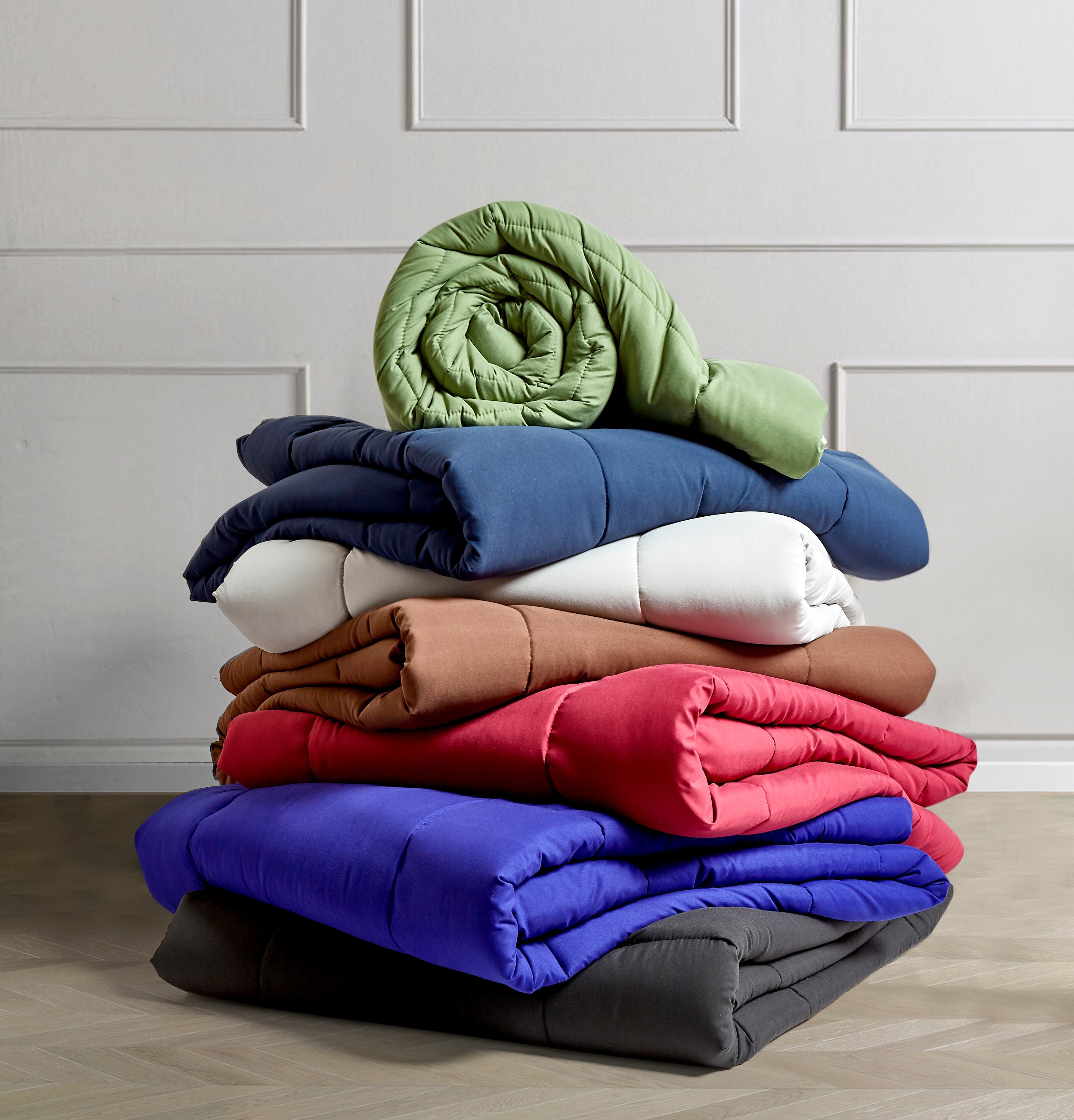 Microfiber Reversible Or Solid Down Alternative Comforter – Blue Ridge ...